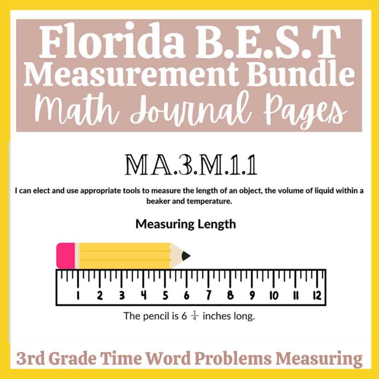 3rd Grade Florida Best Math Journal Lessons - Teaching at the Oaks