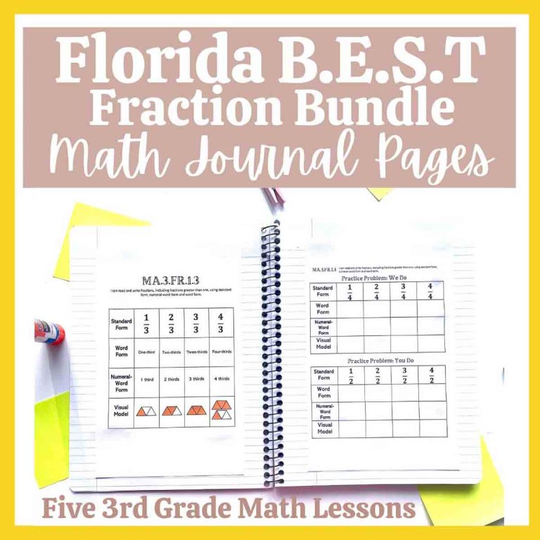 3rd Grade Florida Best Math Journal Lessons - Teaching at the Oaks