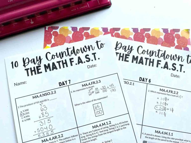 4th Grade Review for the Florida BEST Math Standards - Teaching at the Oaks