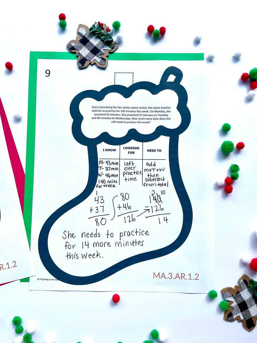 3 Christmas Florida BEST Math Activities Grade 3 - Teaching at the Oaks