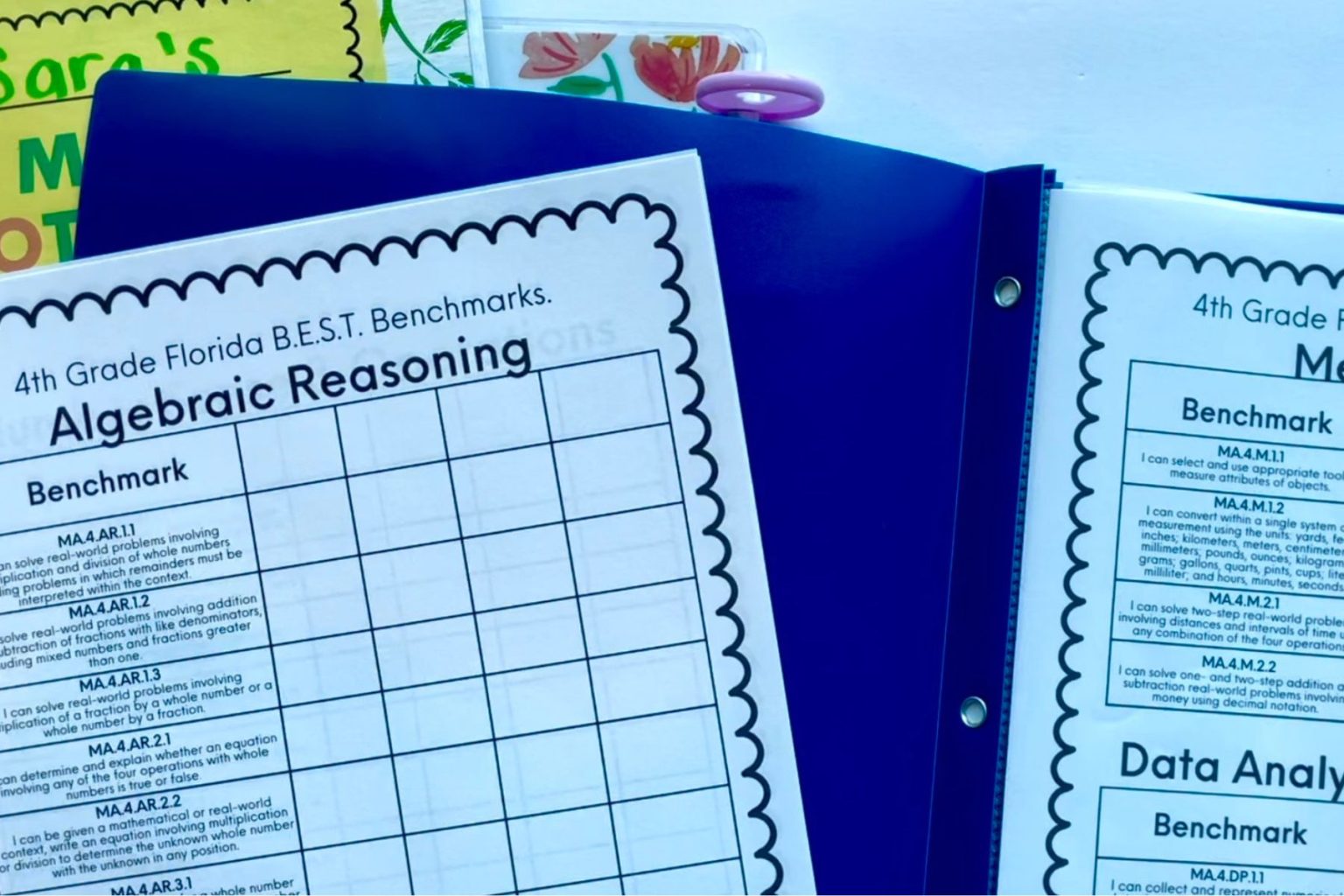 Free 4th Grade Florida BEST Math Standards Checklist - Teaching at the Oaks